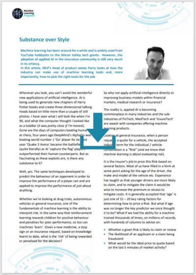 Substance over Style - Machine Learning Programs